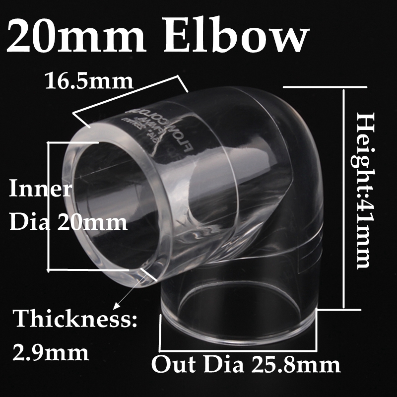 1/2/5pcs Thicken Acrylic 90° Elbow Transparent Tub... – Grandado