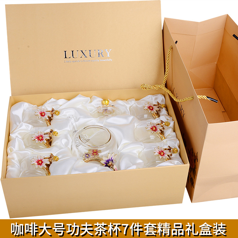 Enamel Painted Tea Cups Set of 6 Exquisitely Carve... – Vicedeal