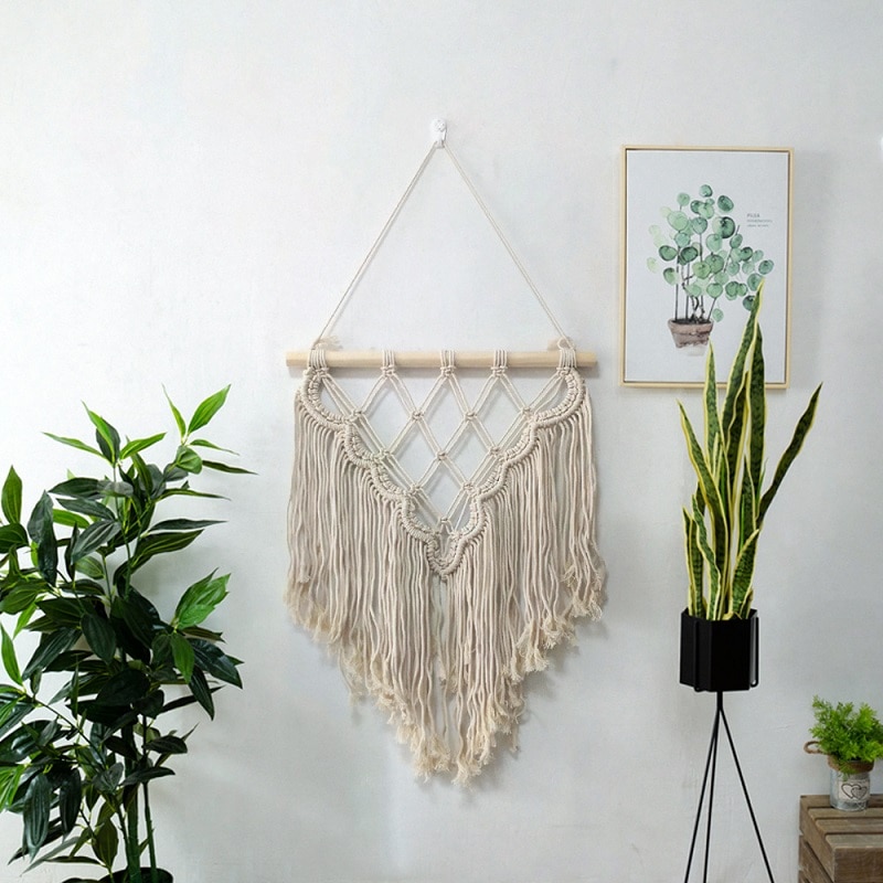 Hand-Geweven Bohemian Macrame Tapijt Muur Opknopin... – Vicedeal