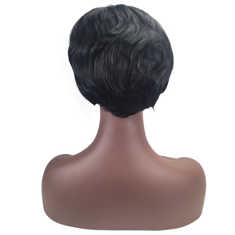 African Women's Wig Black Fluffy Partial Split Sho... – Grandado
