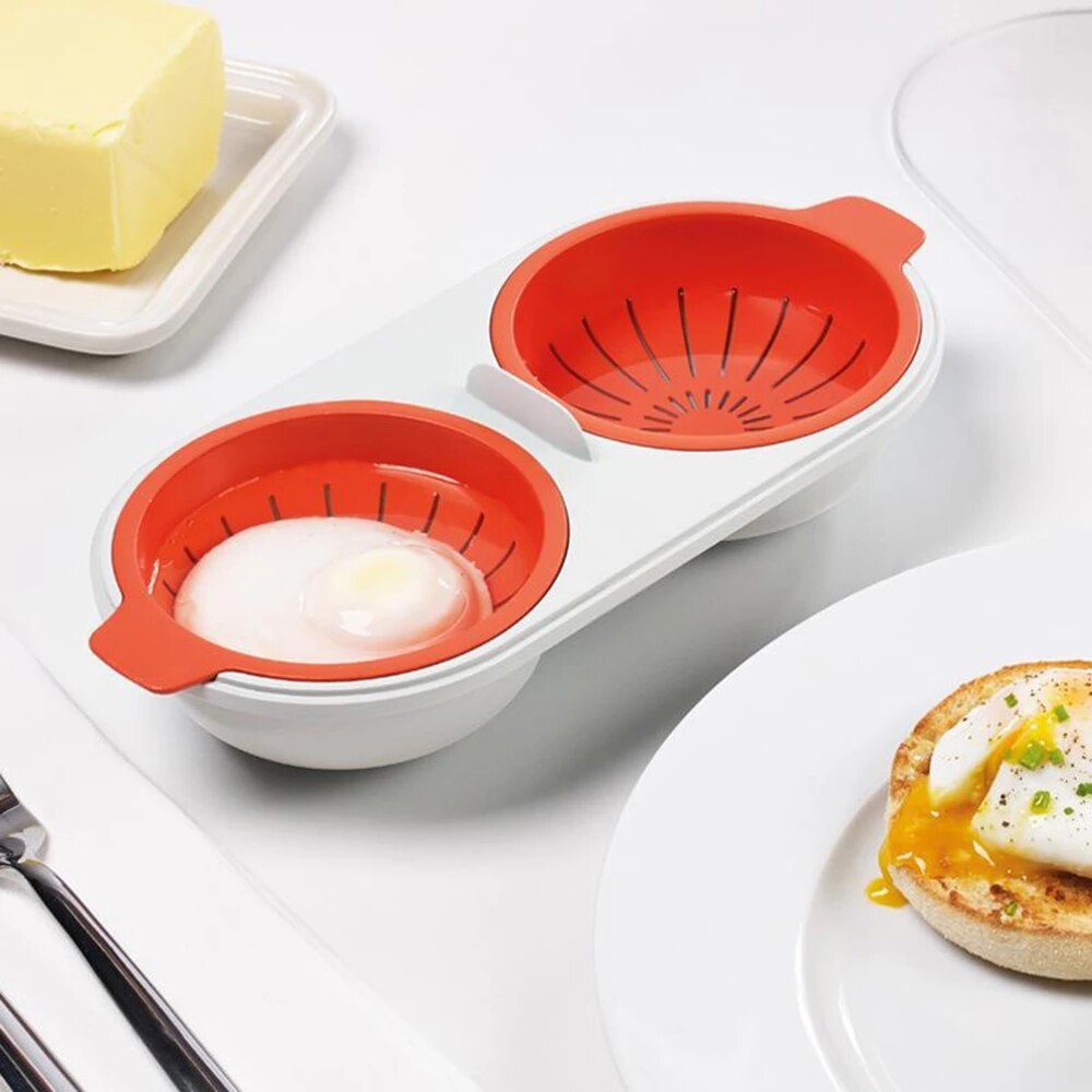 Draining Egg Boiler Set Double Layer Microwave Egg... – Grandado