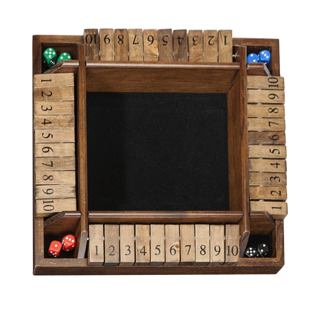 4 Sided 10 Numbers Shut The Box Wooden Board Game ... – Vicedeal