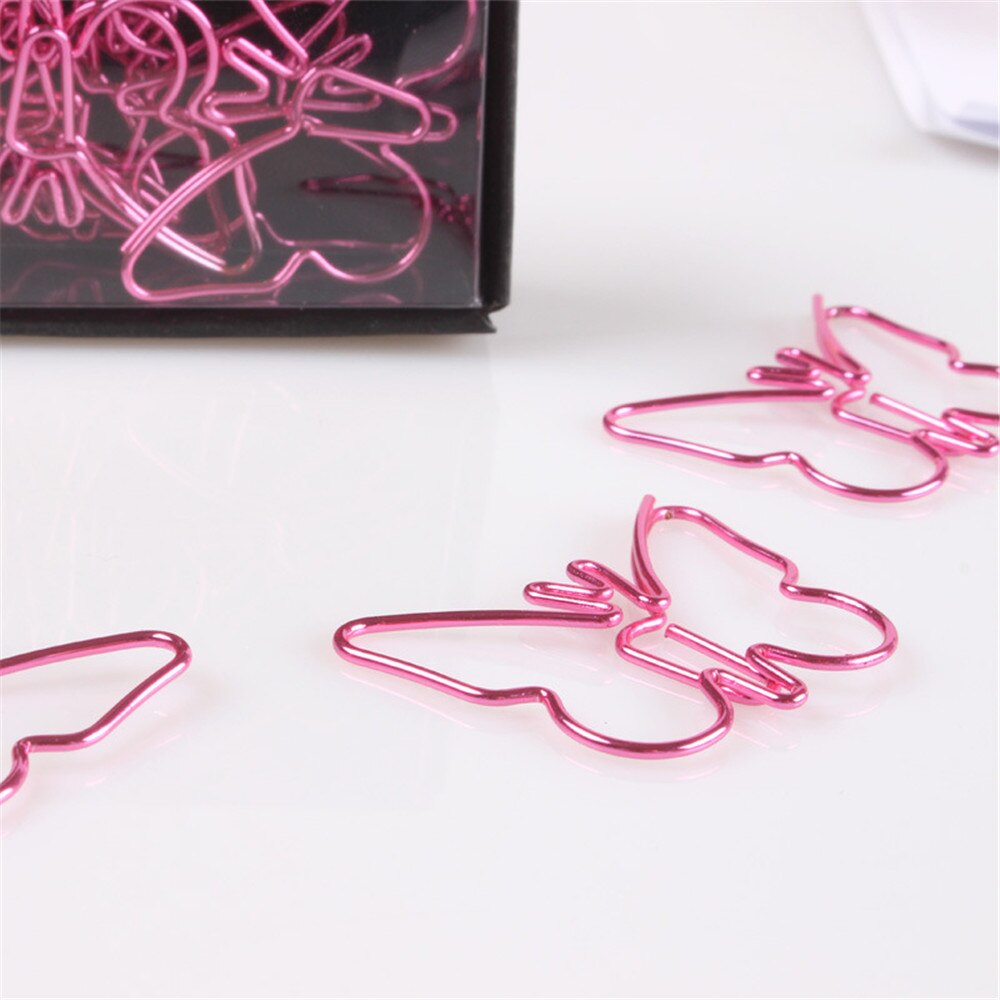18Pcs Pink Butterfly Shaped Paperclip Cute Metal P... – Vicedeal