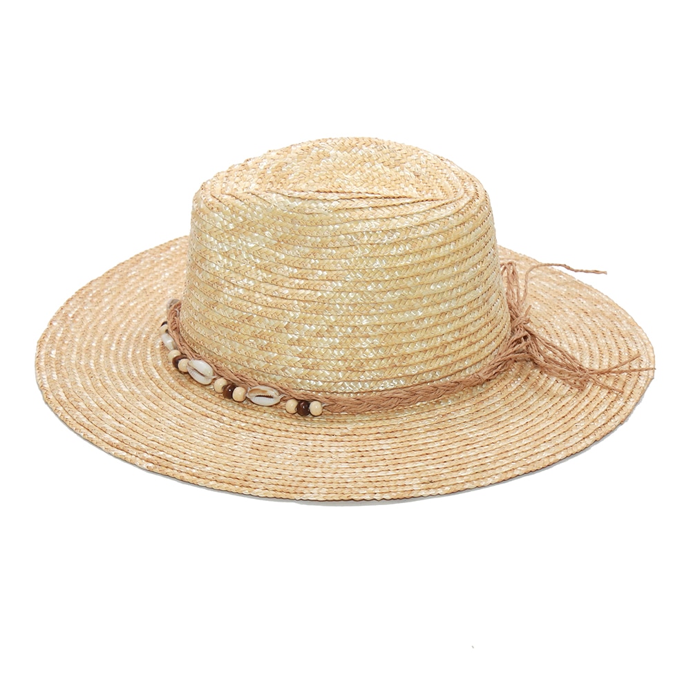 Female Shell Ribbon Straw Hats Handmade Panama Bea... – Grandado