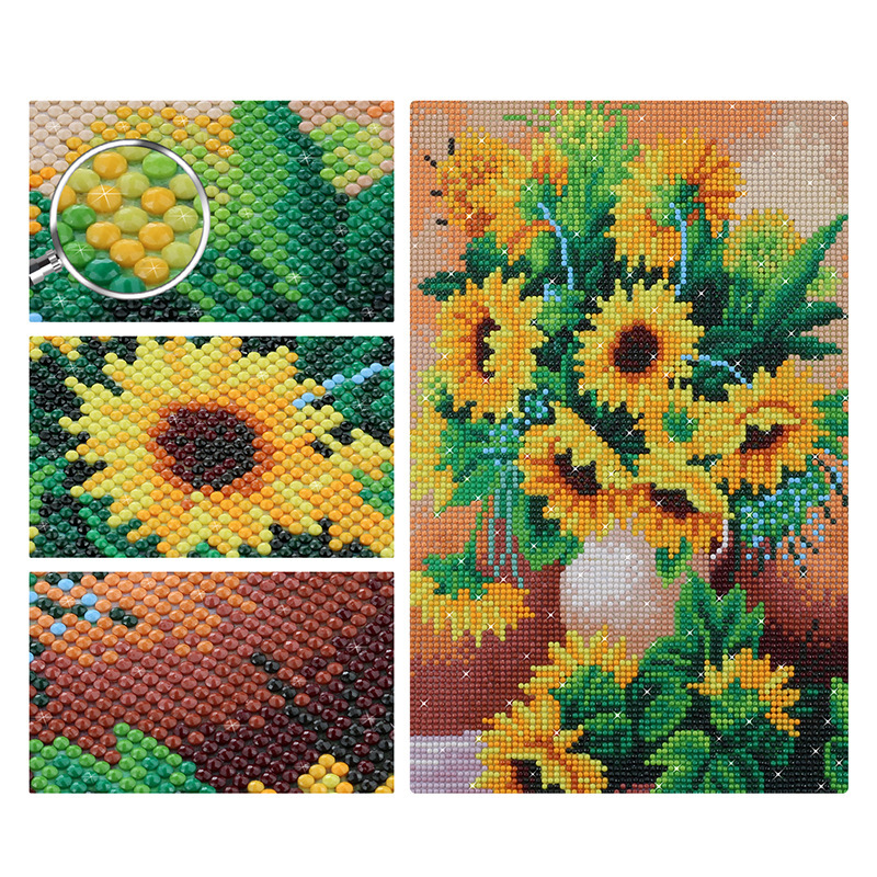 Jieme auringonkukka tulppaanit pioni diy 5d timant... – Grandado