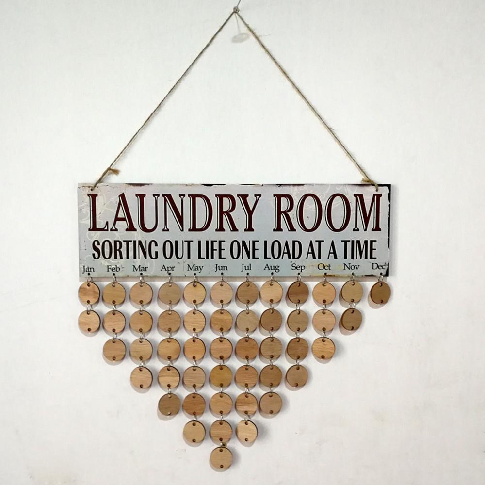 Laundry Room Sign Wall Hanging Reminder Calendar H... – Grandado