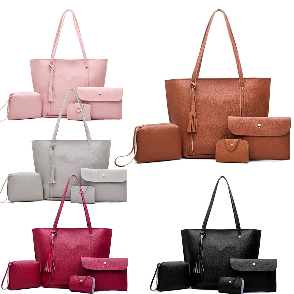 4PCS Women Purse and Handbags Sets Ladies PU Leath... – Grandado