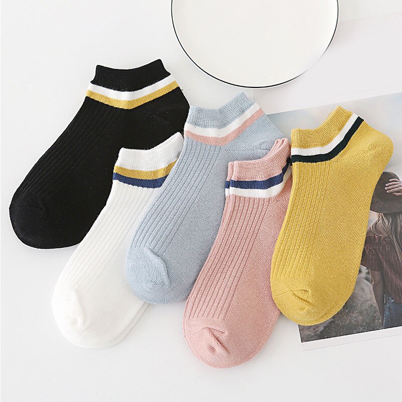 Women Short Socks Ankle Socks Striped Cotton Socks... – Vicedeal