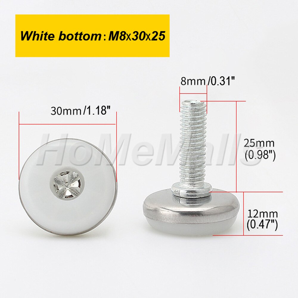 4/8 Pieces of M6 M8M10 White Furniture Foot Pad Sc... – Grandado