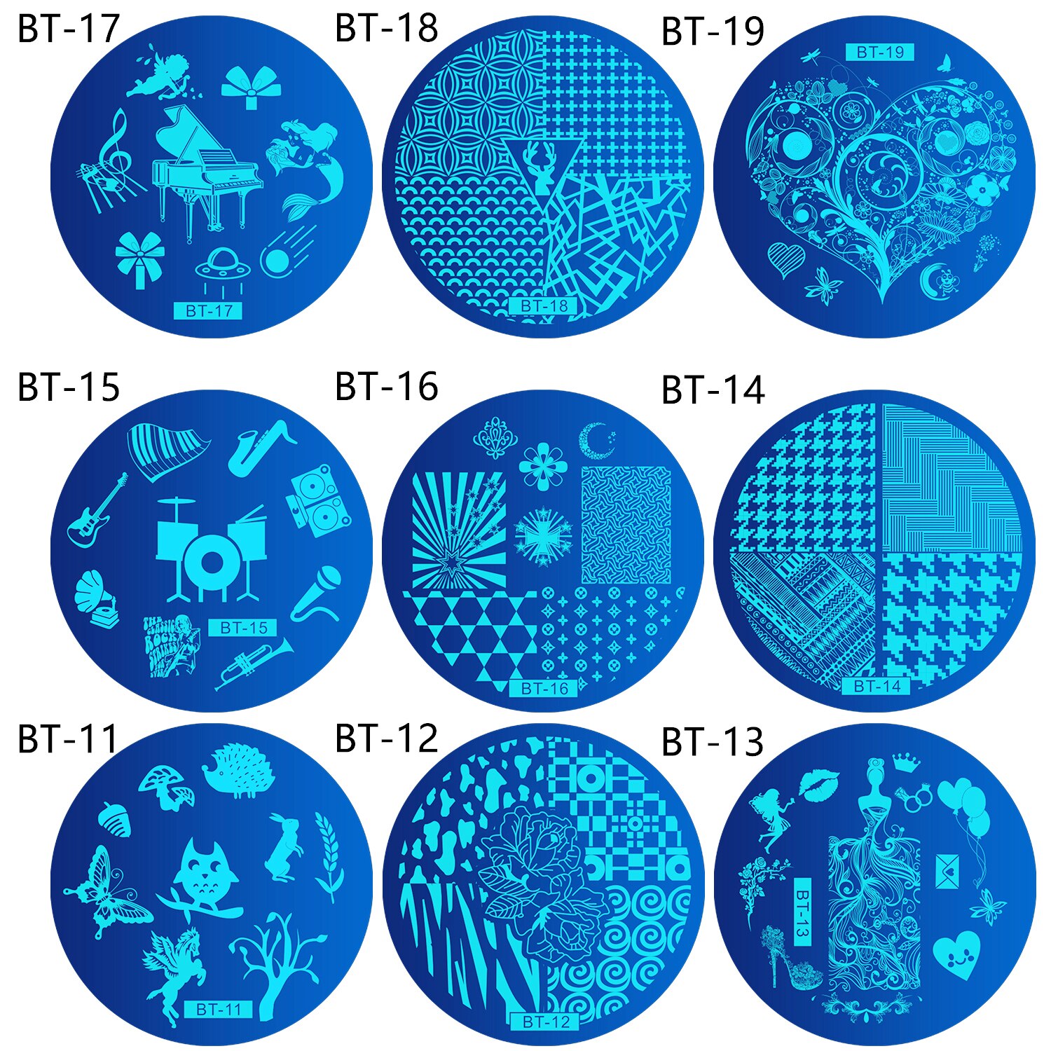 Biutee 16pcs Nail Plates Designs Nail Plates Art S... – Grandado