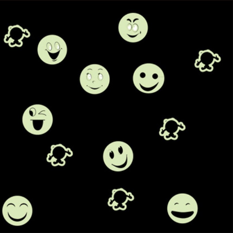DIY Night Glow Wall Sticker Star Moon Smile Face A... – Grandado