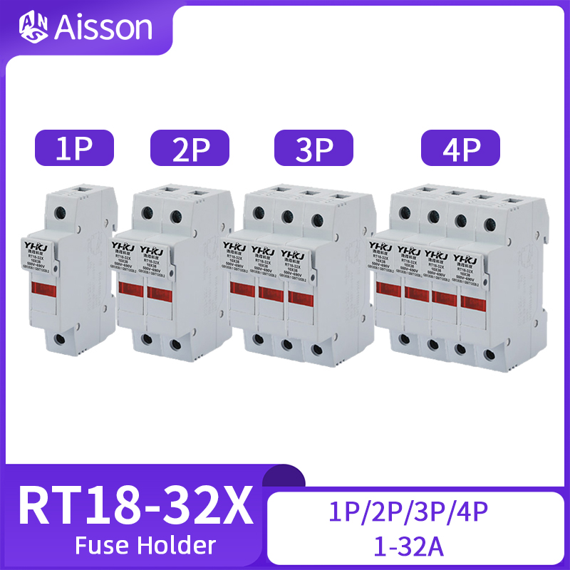 RT18-32X 1P 2P 3P 4P AC Fuse Holder DIN Rail Mount... – Vicedeal