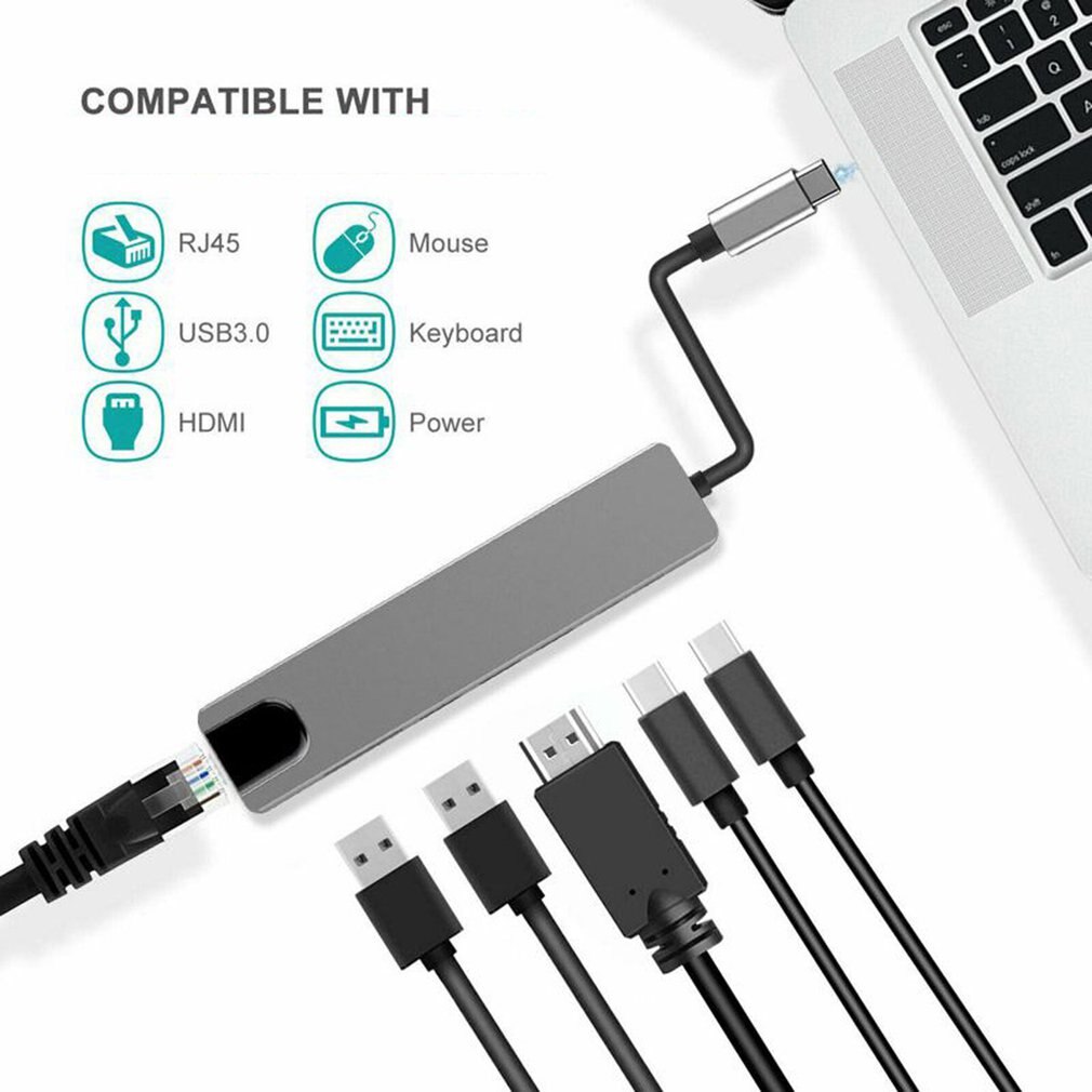 TC106 6-In-1 USB 3.0 High Speed Ports Type-C Hub R... – Grandado
