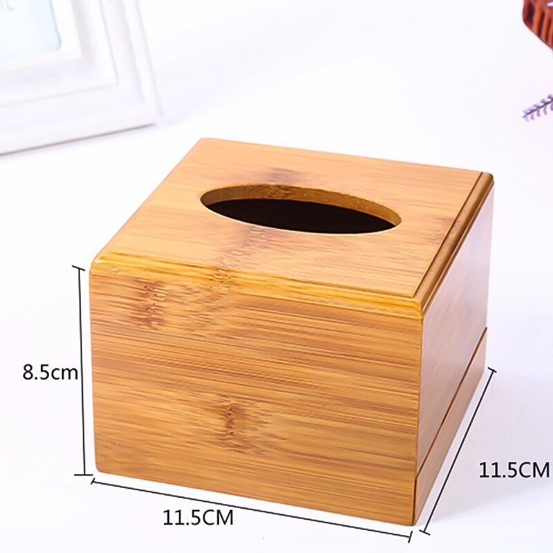 Style Bamboo Square Tissue Box Seat Type Roll Stor... – Vicedeal