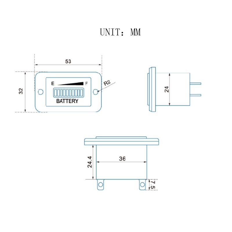 Battery Fuel Gauge Indicator LED 12-24V 36V 48V 72... – Vicedeal