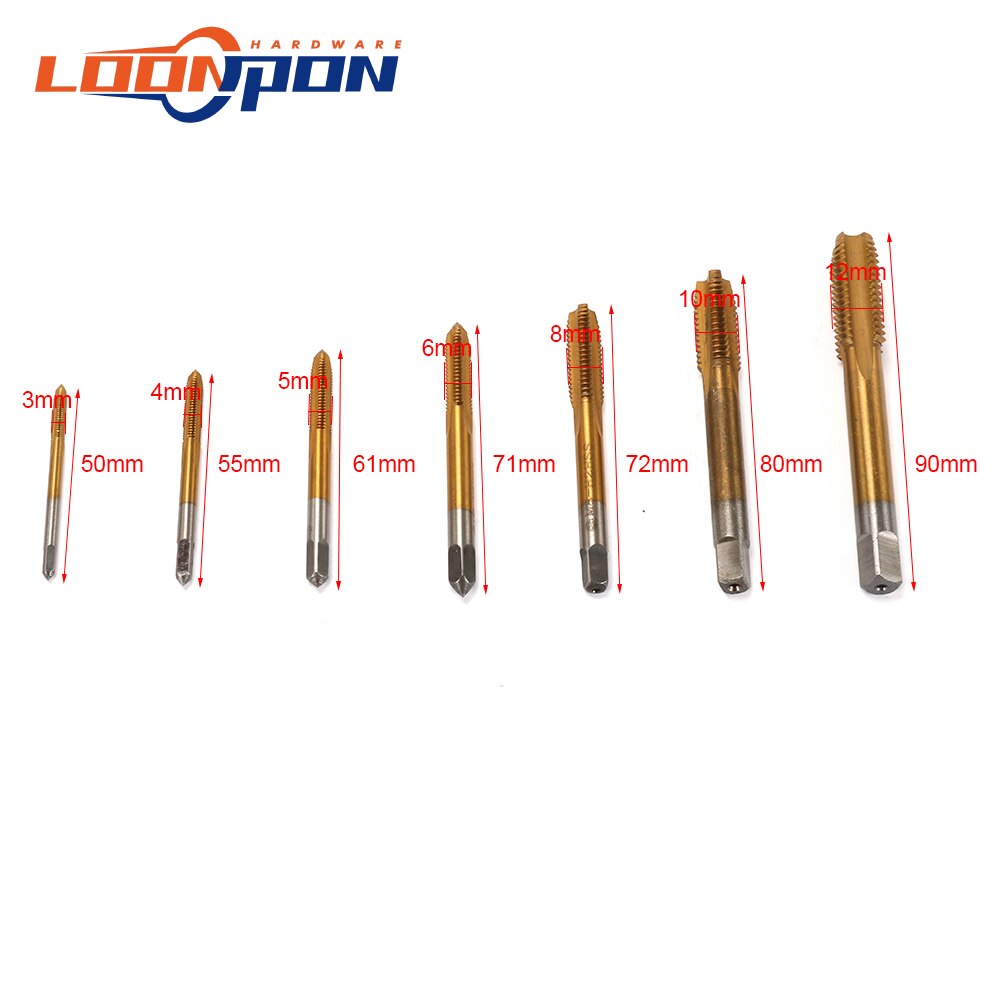 Gemengde HSS M3 M4 M5 M6 M8 M10 M12 Machine Hand S... – Grandado