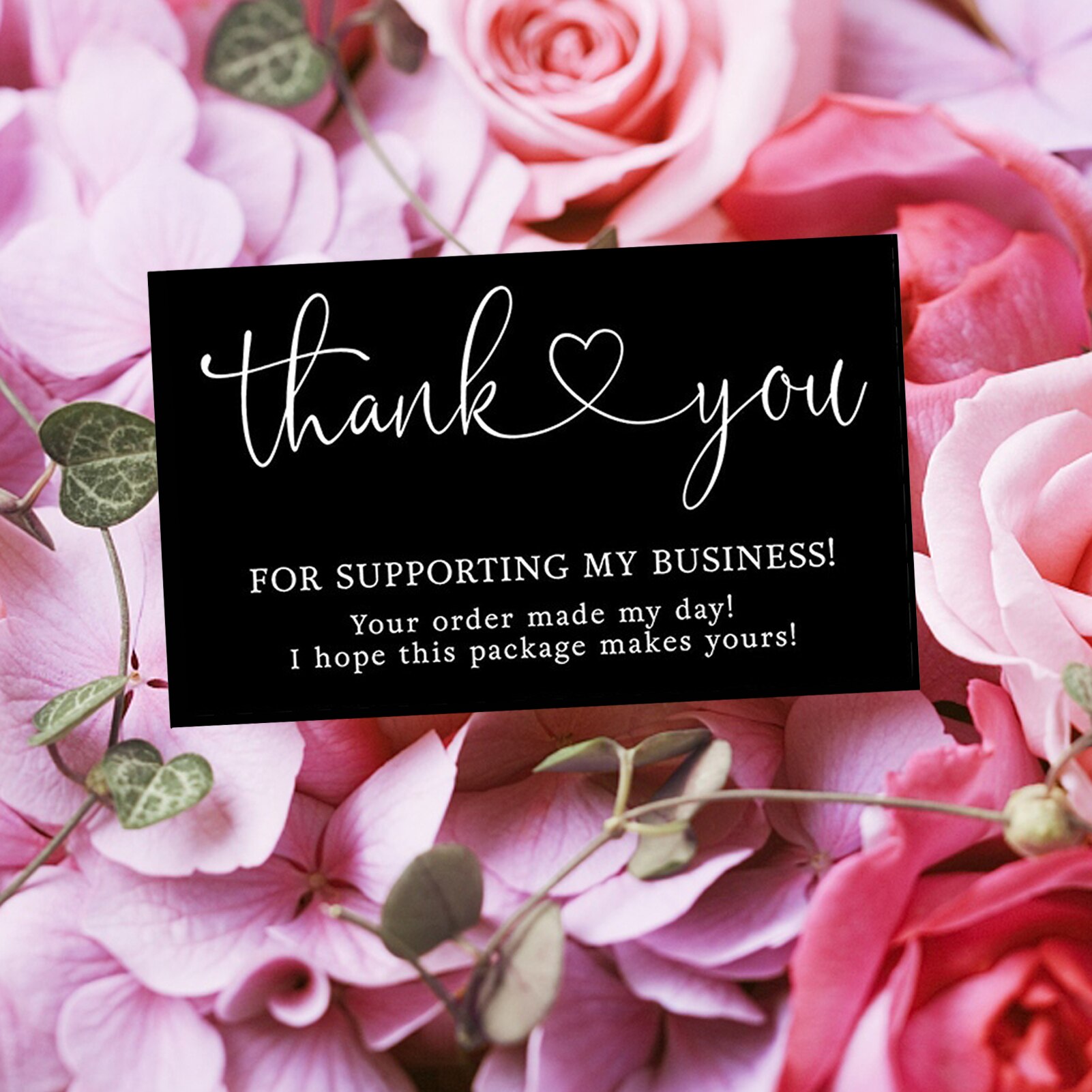 Thank You for Your Order Card Black & White Ca... – Grandado