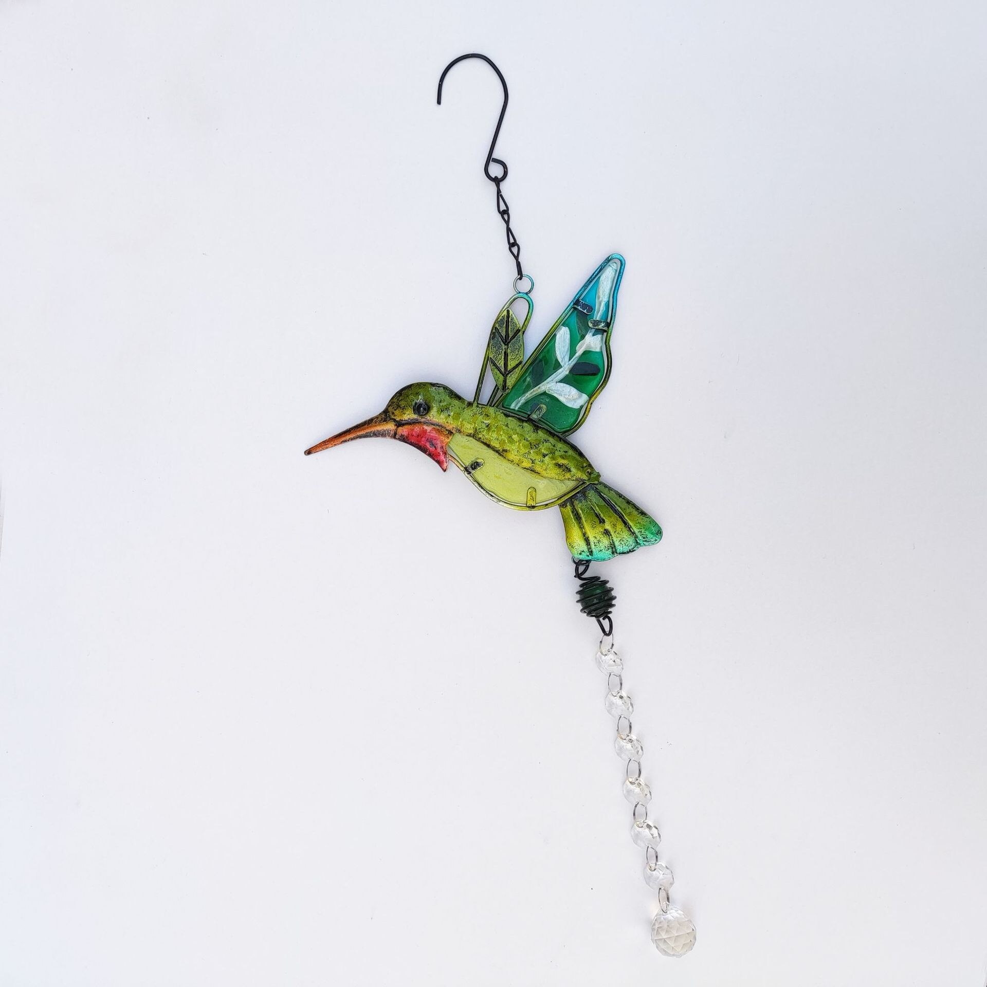 Iron Butterfly Hummingbird Crystal Suncatcher Rain... – Grandado