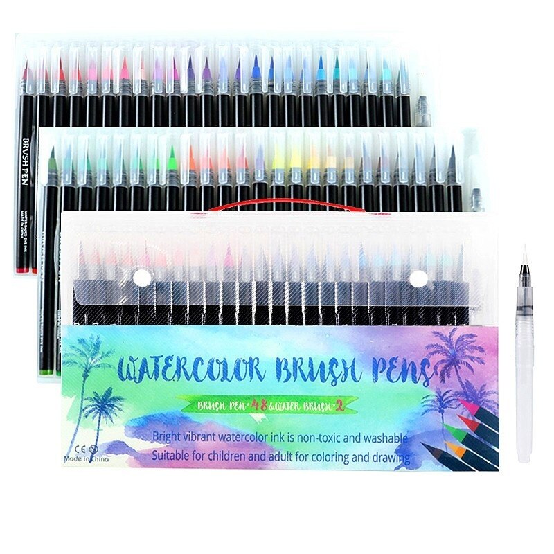 20/24/48 Colors Watercolor Brush Pens Art Marker P... – Grandado