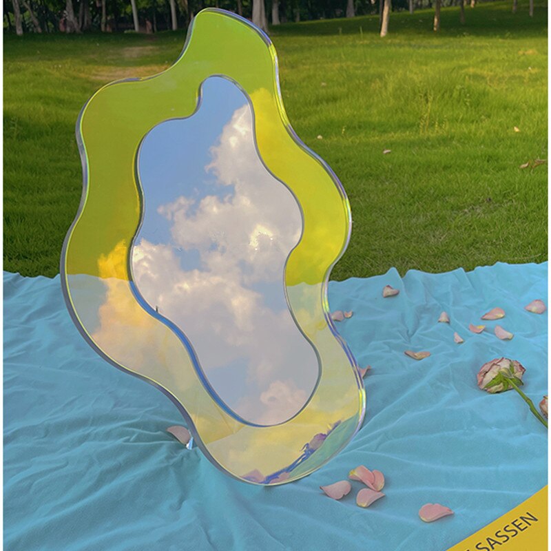 Ins Acrylic Large Flower Colorful Mirror Living Ro... – Grandado