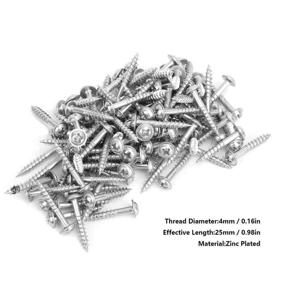 100Pcs Zinc Plated -25mm Oblique Self-Tapping Scre... – Grandado