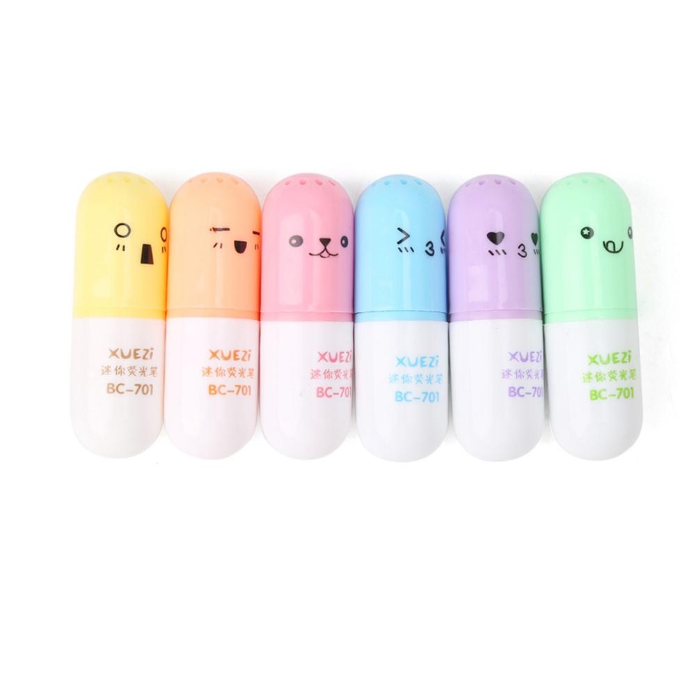 6 pcs Mini Pill Leaves Eggs Shaped Highlighter Pen... – Grandado