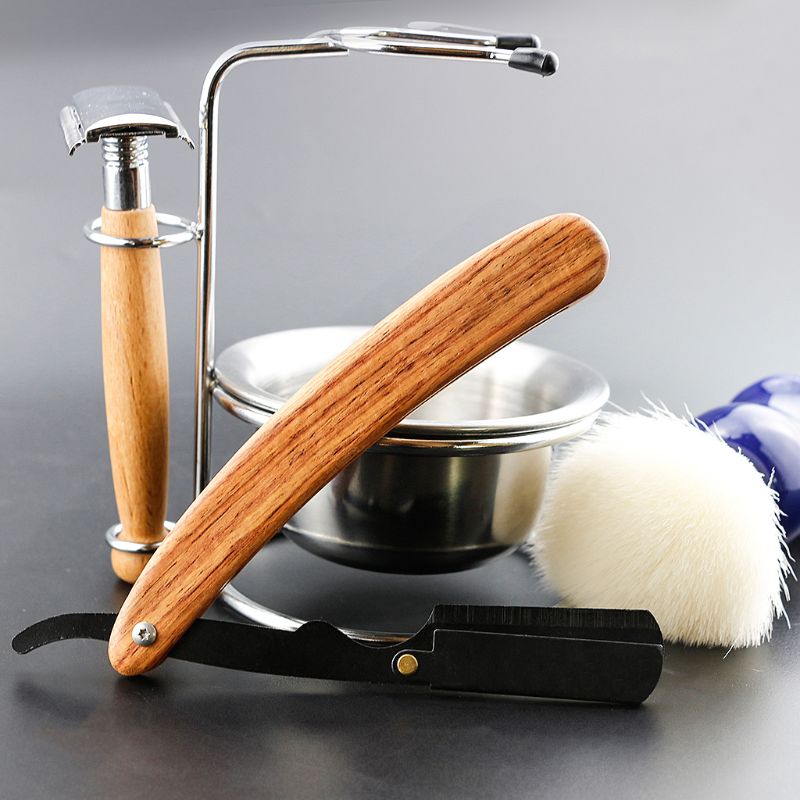 Vintage Manual Razor Houten Handvat Straight Edge ... – Vicedeal