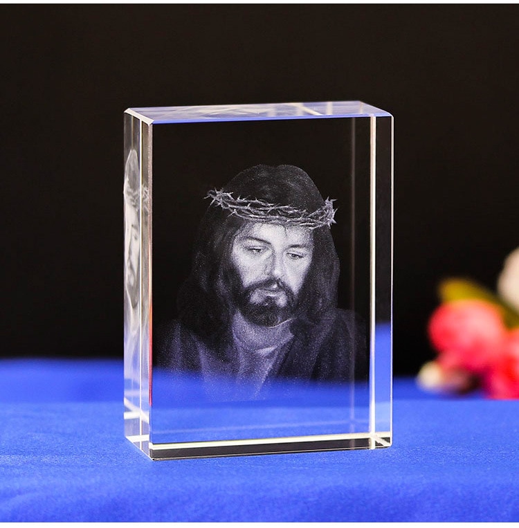 6 Kinds 3D Carved Jesus Cross K9 Transparent Cryst... – Grandado