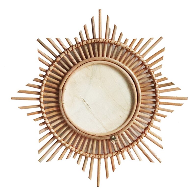 Nordic Rattan Handmade Mirror Flower Sun Frame Nat... – Grandado