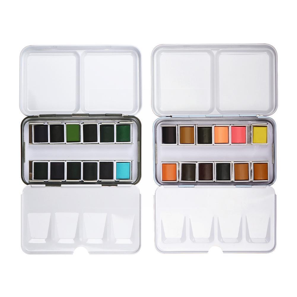 12 Colors/set Watercolor Paint With Tin Box Art St... – Grandado