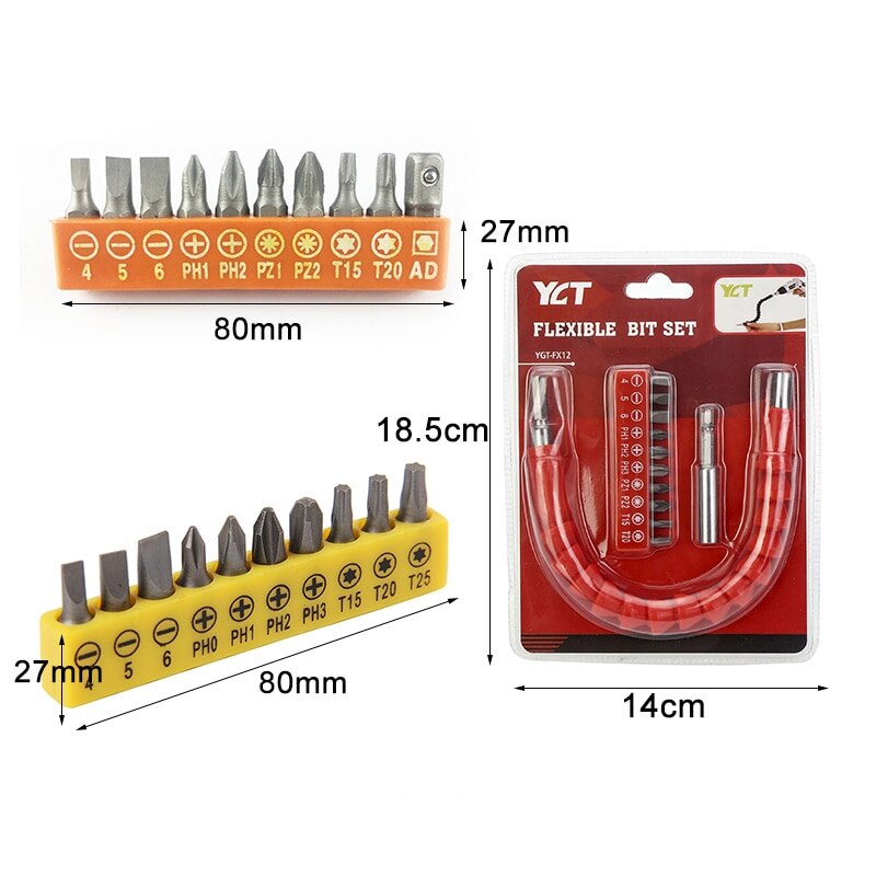 10Pcs Insert Bit Set Torx Flat Head Cross Electric... – Grandado