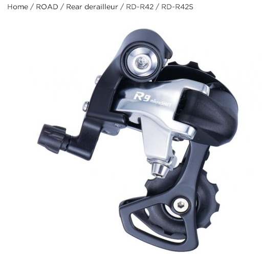 Microshift Racefiets Aluminium 9 Speed RD-R42 Acht... – Grandado