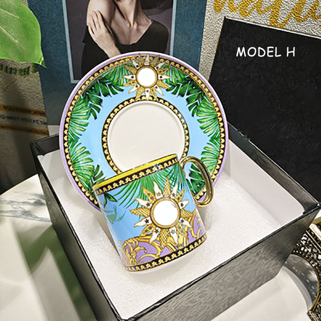 Tea Cup Coffee Cup Saucer Couples Mugs Set Drinkwa... – Grandado