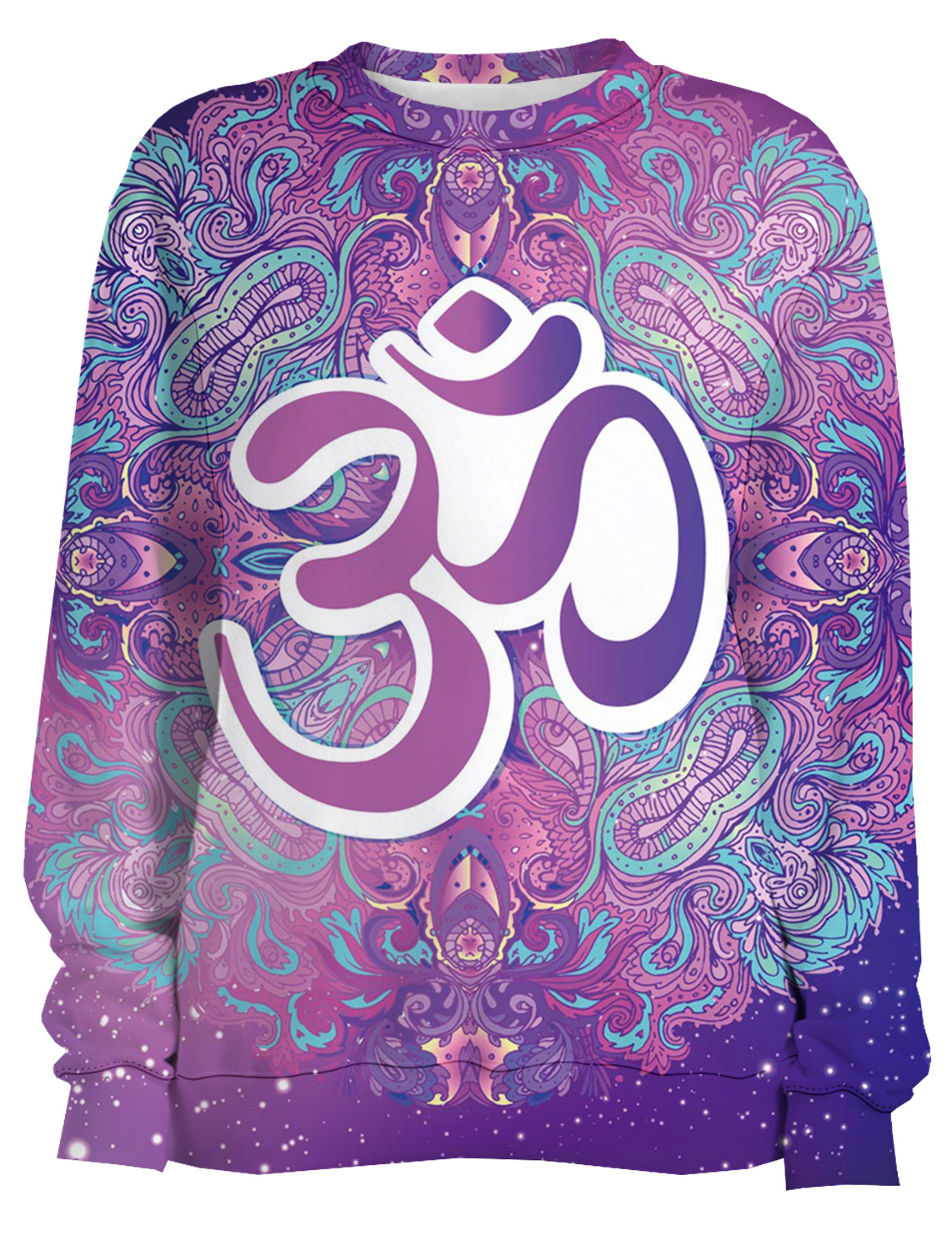 Ohm Symbol Indian Diwali Mandala Neon Purple Sweat... – Vicedeal