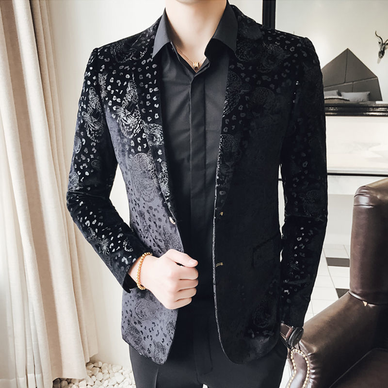 Men Business Printing Suit Smart Casual Four Seaso... – Grandado