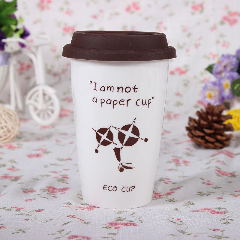 Travel Mug Ceramic Double Layer Mug L Coffee Cup w... – Vicedeal