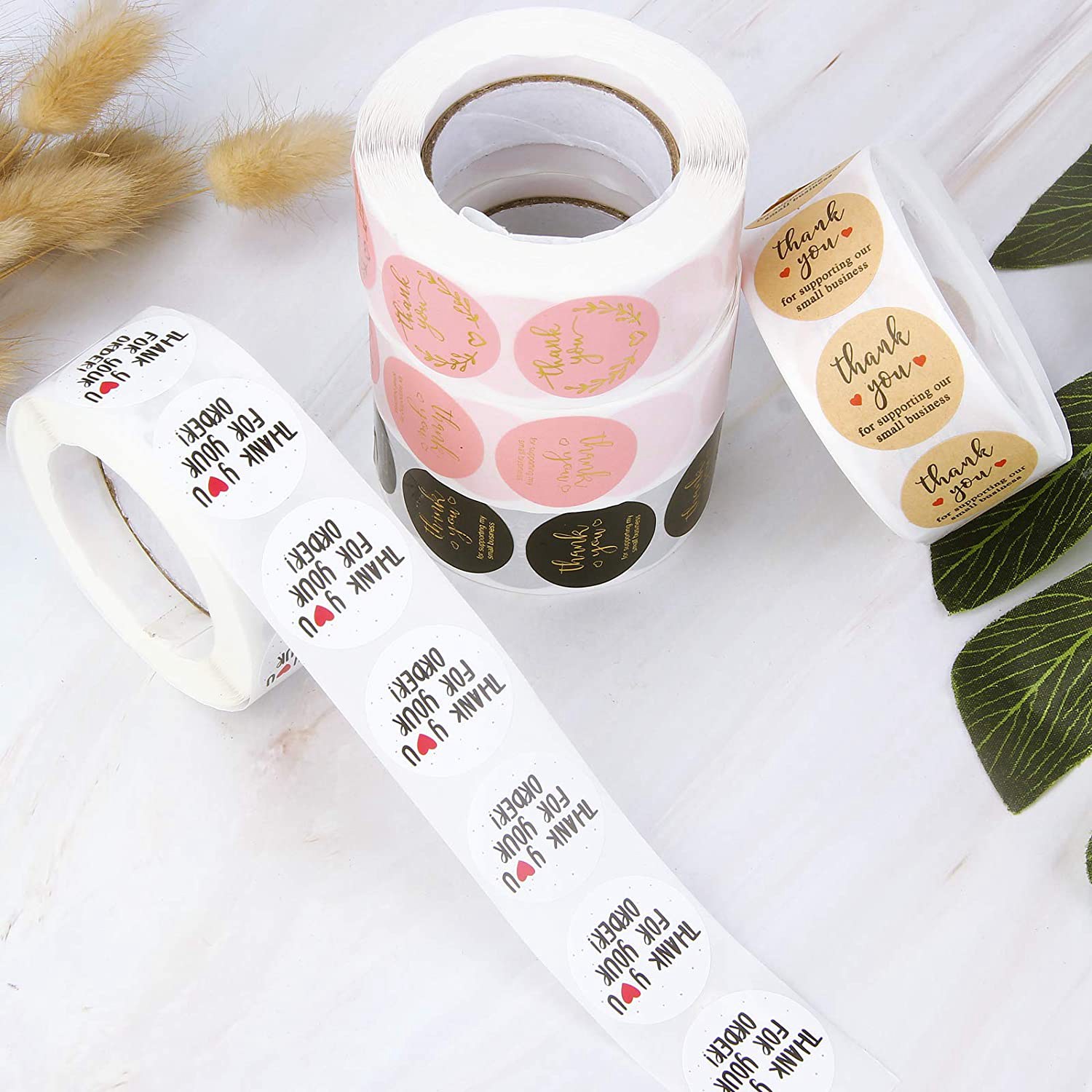 Dank U Stickers Kleine Business - 5 Rolls 2500 Stu... – Grandado