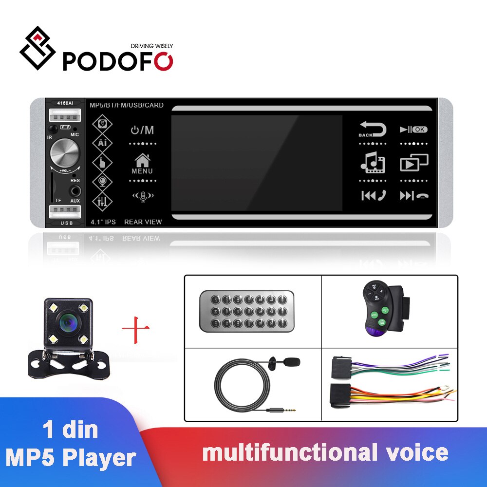 Podofo-REPRODUCTOR MP5 con Radio FM para coche, 1 ... – Grandado