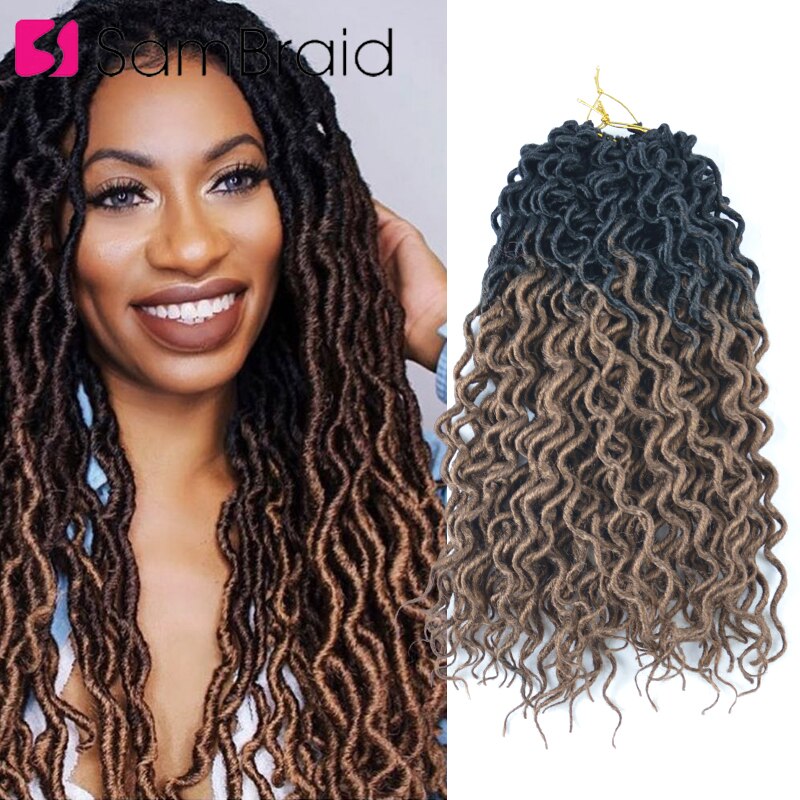 SAMBRAID 16 INCH Faux Curly Locs Crochet Hair Ombr... – Grandado