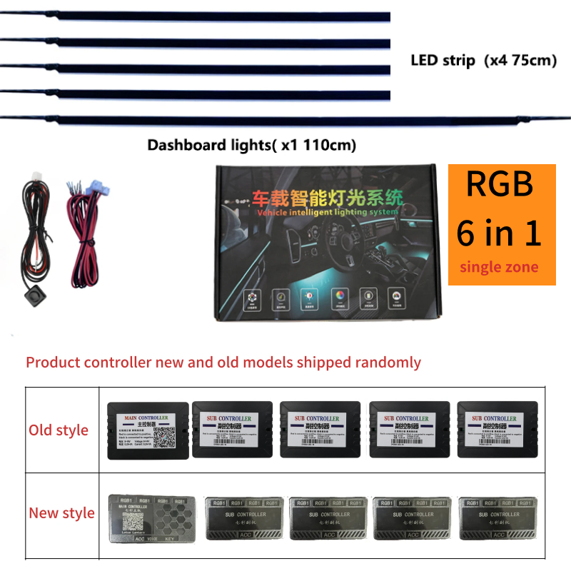 6/18 In 1 Rbg 64 Kleuren Auto Omgevingsverlichting... – Grandado