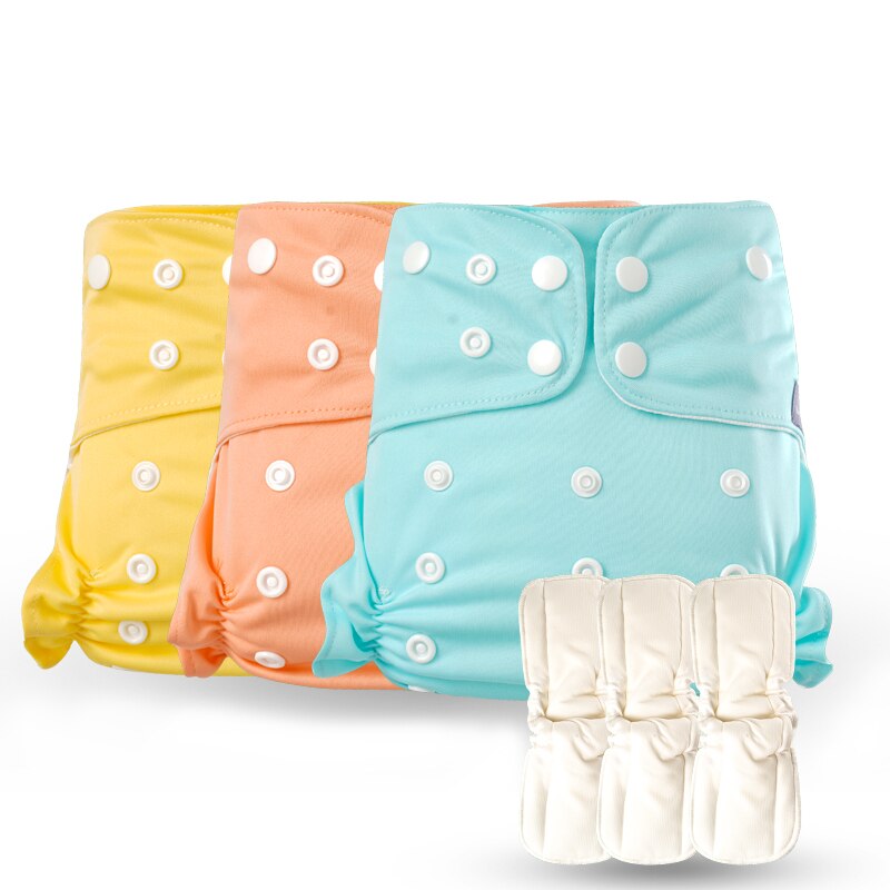 Coola Perzik Doek Luier Pack (3 + 3) Wasbare Herbr... – Grandado