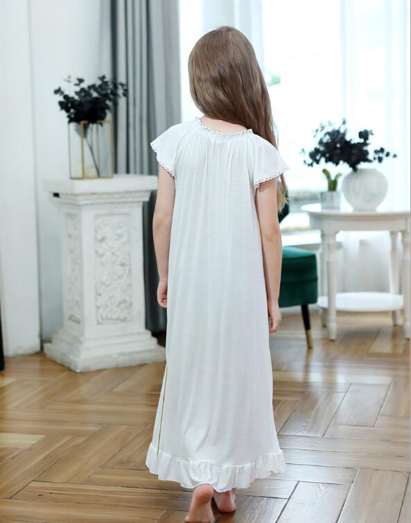 Girls White Maxi Pajamas Dress Summer Baby Girl Bo... – Grandado