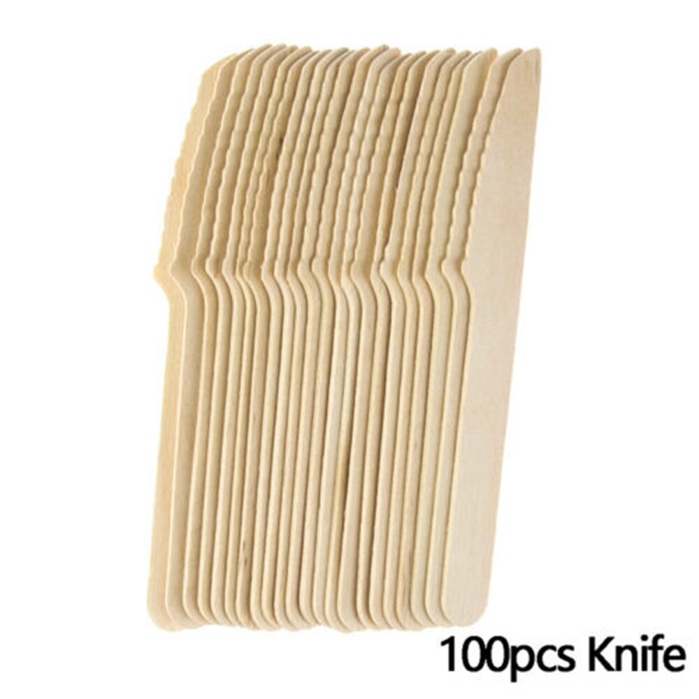 100pcs/pack Disposable Wooden Cutlery Wooden Knive... – Grandado