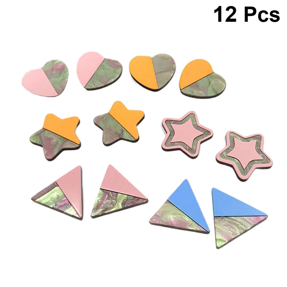 12Pcs DIY Resin Pasters Delicate Heart Five-pointe... – Grandado