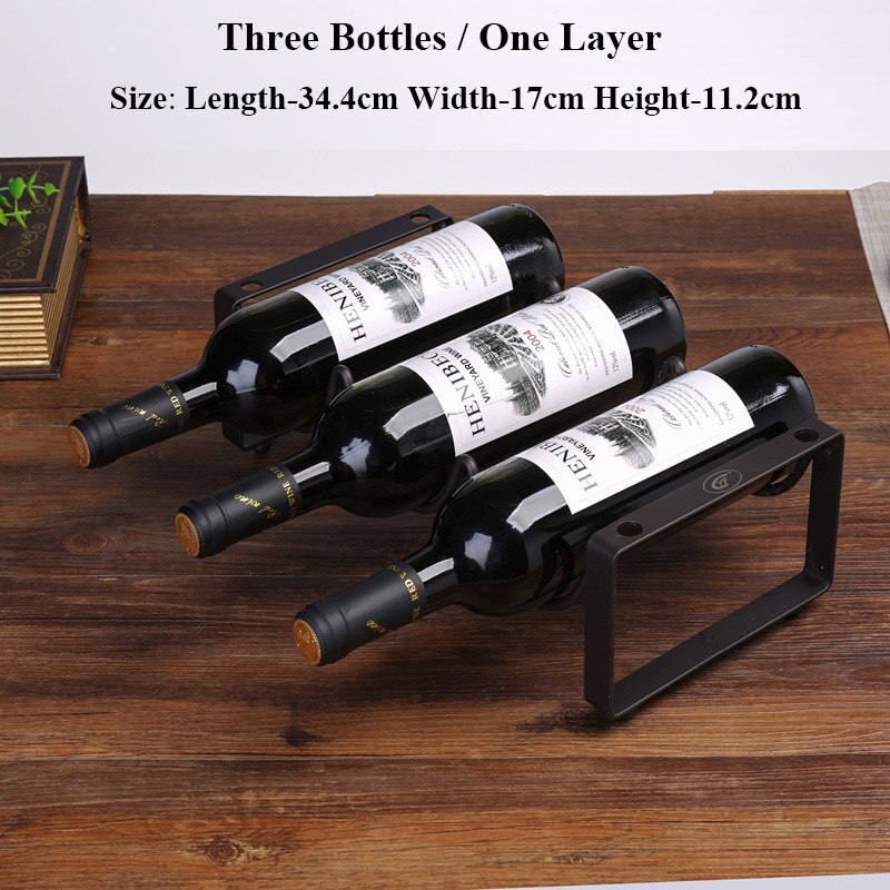 Metal Wine Racks Bar Display Shelf Iron 2/3/4 Bott... – Grandado