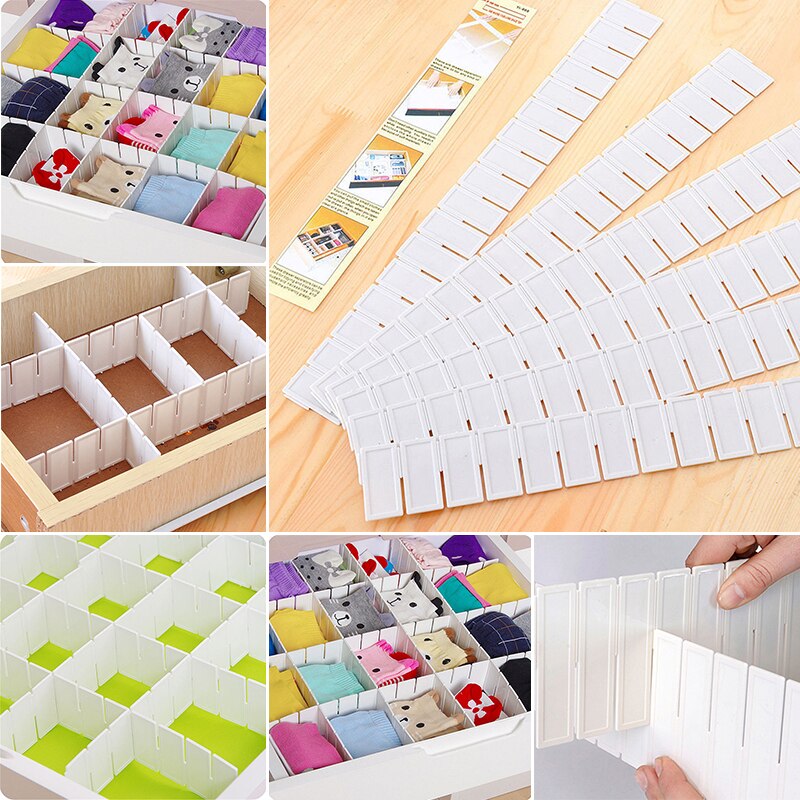 Plastic DIY Adjustable Drawer Partitions Divider C... – Grandado