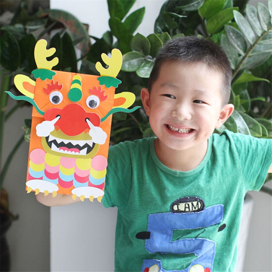2Pcs/set Kids DIY Handmade Hand Puppets Cartoon An... – Grandado