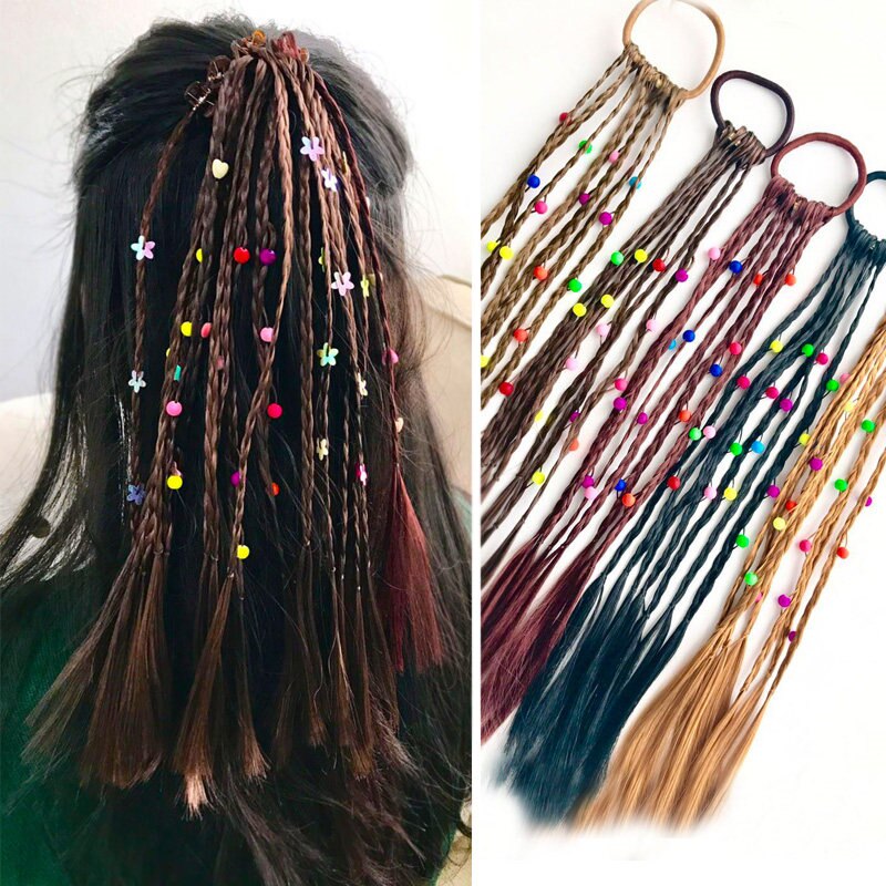 Girls' wigs colorful beads braids hair loop pr... – Vicedeal