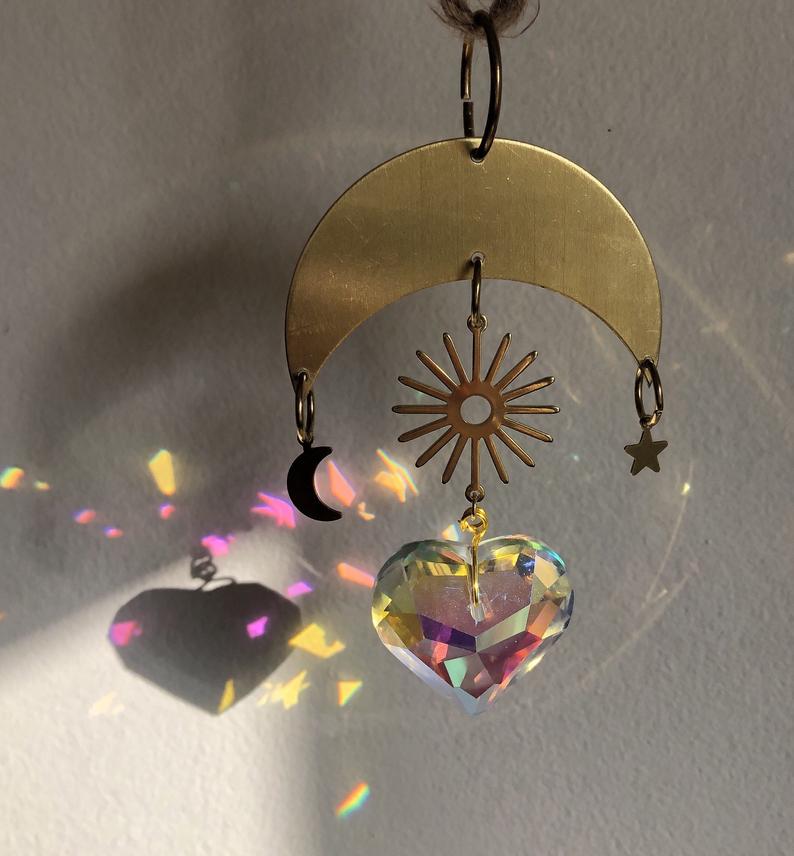 mini Magical heart crystal Window Decor, Crystal S... – Grandado