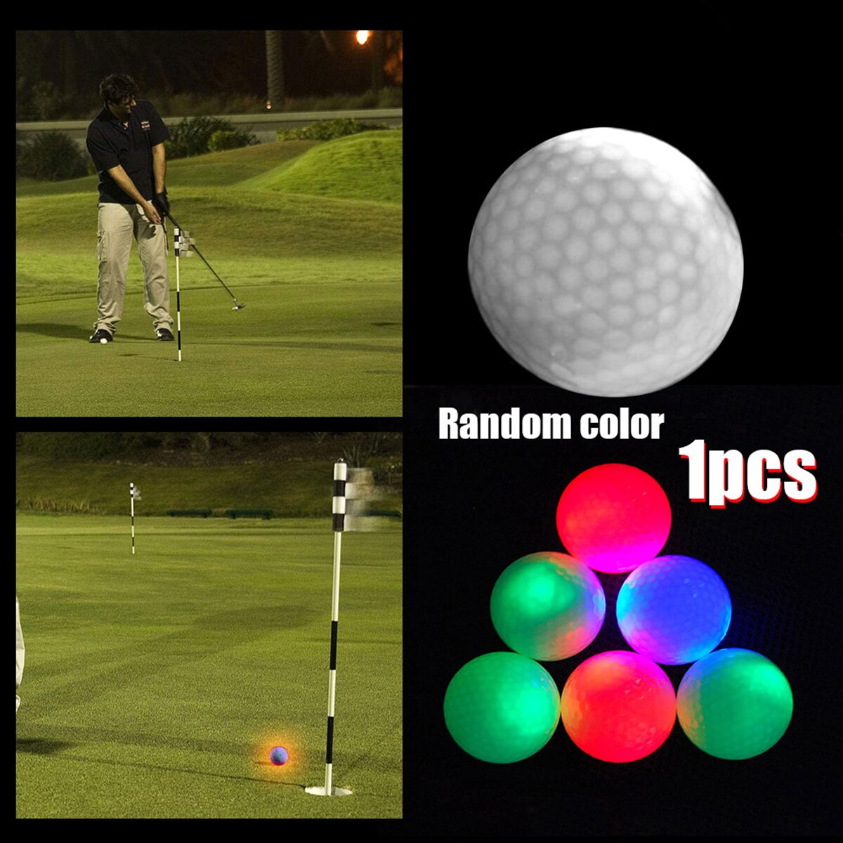 1pc Synthetic Rubber Golf 7-Color LED Flashing Glo... – Grandado